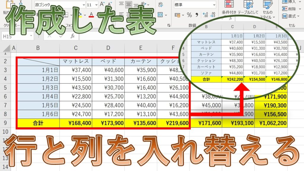 【エクセル】表を行・列入れ替えをする方法は?数式そのまま・罫線を保持せず貼り付けるには?【excel】 エクセル大学